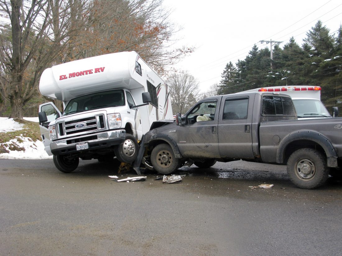Crash Between Camper, Plow Closes Road | News, Sports, Jobs - Post Journal
